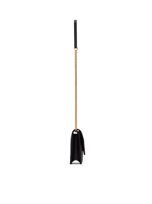 Saint Laurent Classic Cassandre Chain Envelope Clutch In Grain De Poudre Leather - Black