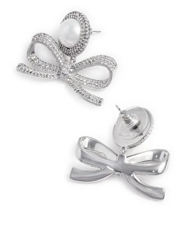 SELF-PORTRAIT Pearl Bow Dangle Earrings