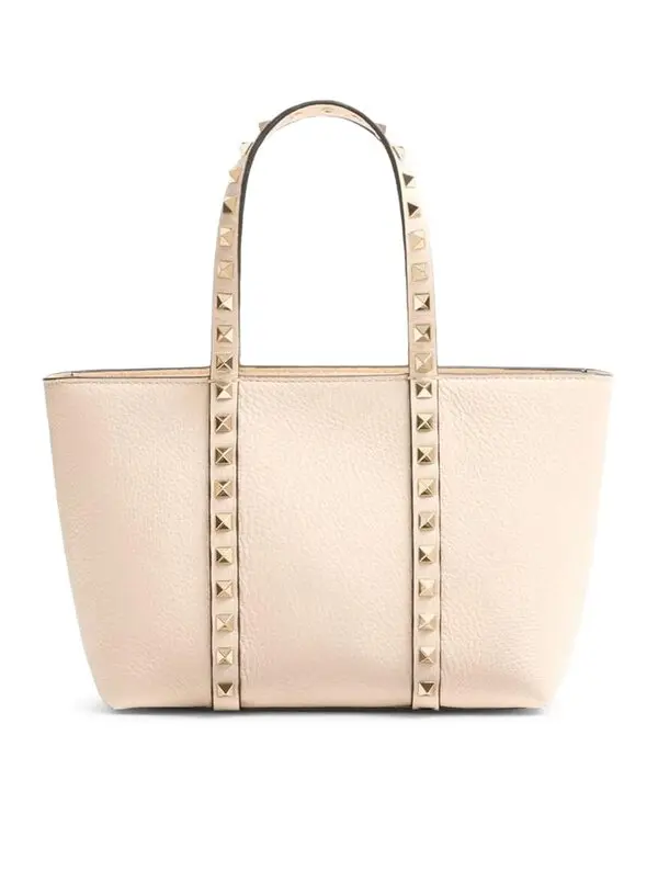 Valentino Garavani Hammered Leather Mini Tote - Cream