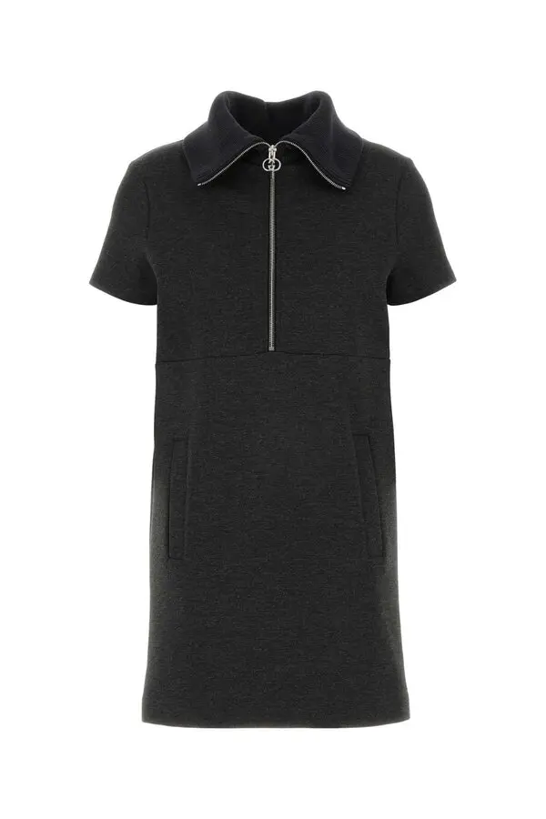 Gucci Melange Dark Grey Stretch Jersey Dress - Gray