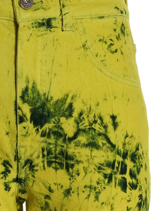 FERRARI Tie-dye Cotton Denim Jeans - Yellow