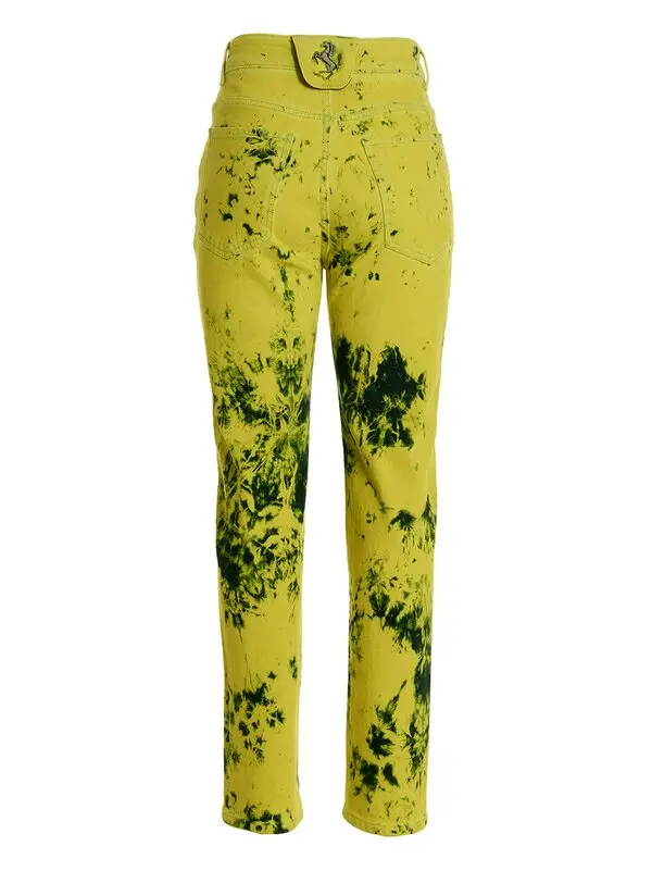 FERRARI Tie-dye Cotton Denim Jeans - Yellow