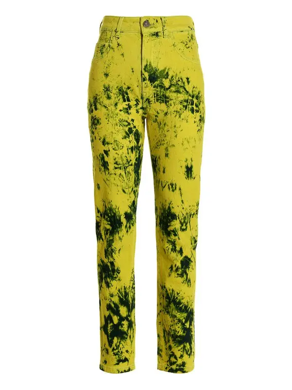 FERRARI Tie-dye Cotton Denim Jeans - Yellow