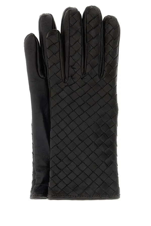 Bottega Veneta Dark Leather Gloves - Brown