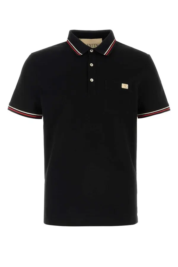 Valentino Garavani Cotton Polo Shirt - Black