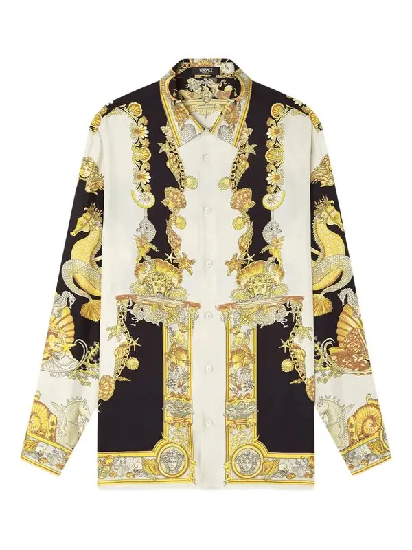 Versace Coral Theatre Silk Shirt