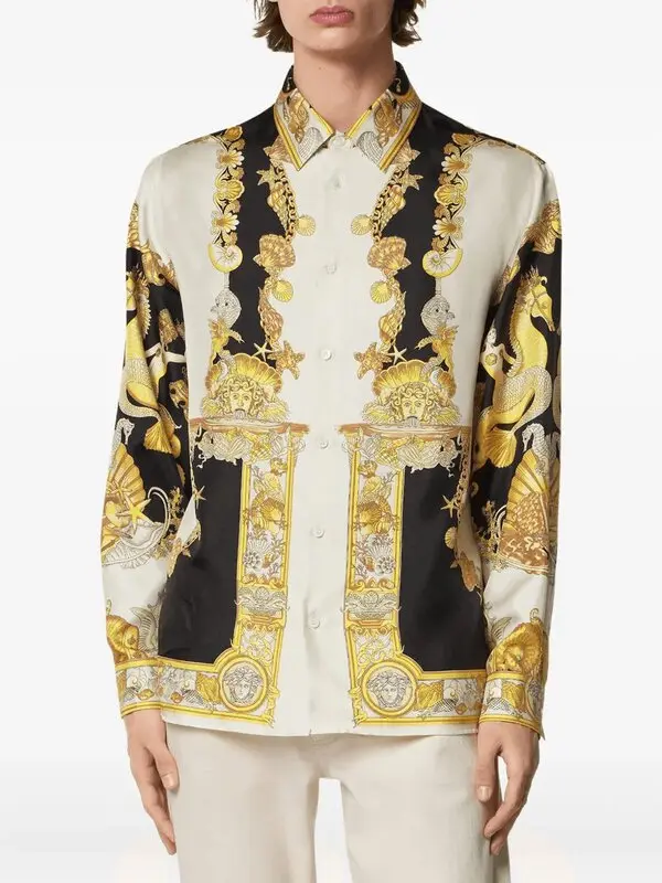 Versace Coral Theatre Silk Shirt
