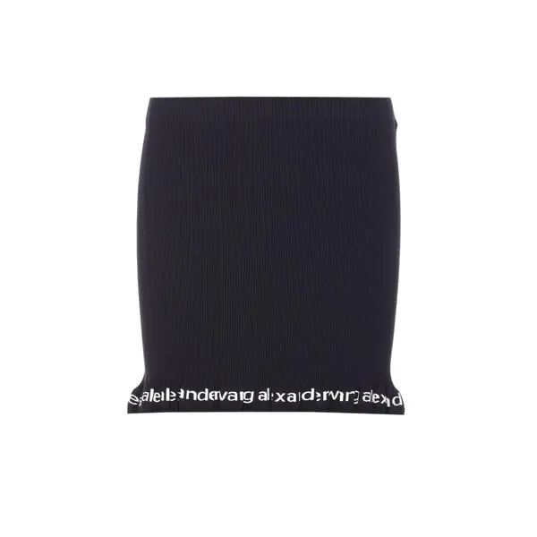 Alexander Wang Logo Mini Skirt - Black