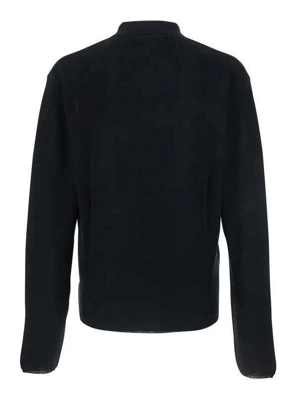 Jacquemus Black Polo Shirt With Tone-on-tone Logo On Front In Cotton Knit - Multicolor