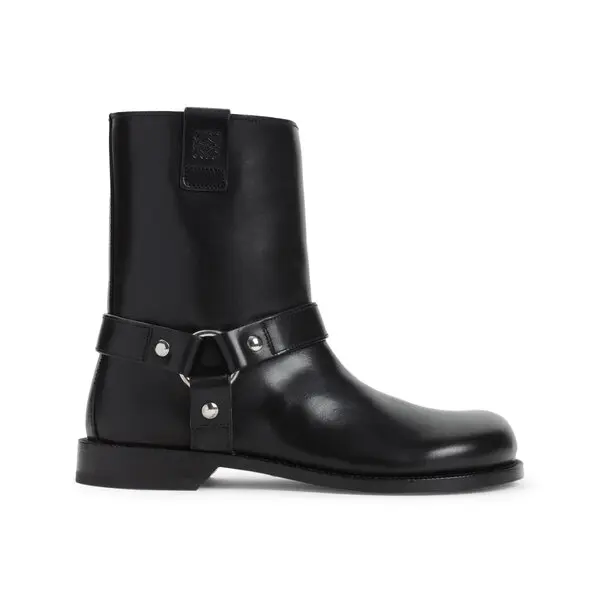 Loewe Campo Biker Shearling Boots - Black