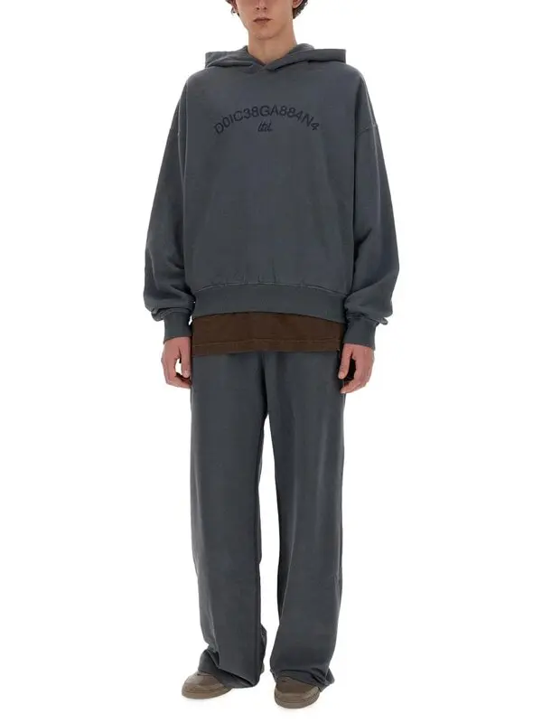 Dolce & Gabbana Sweatshirt With Logo - Gray