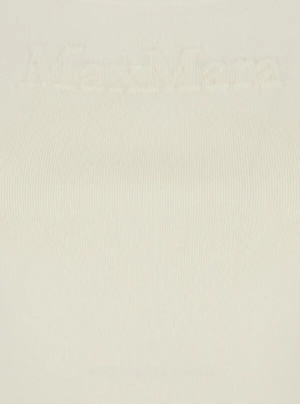 Max Mara Pentola Square Neck Ribbed Knit Sleeveless Top - Multicolor