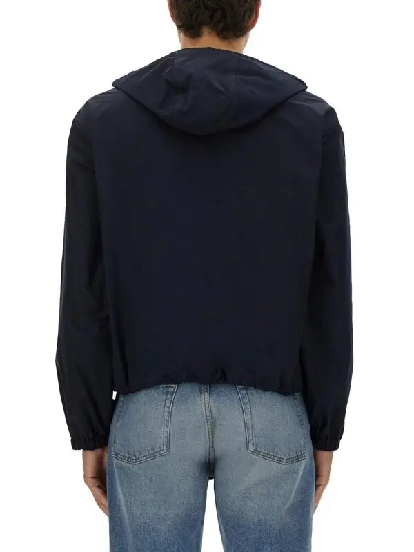 Moschino Nylon Zip-up Hooded Jacket - Blue