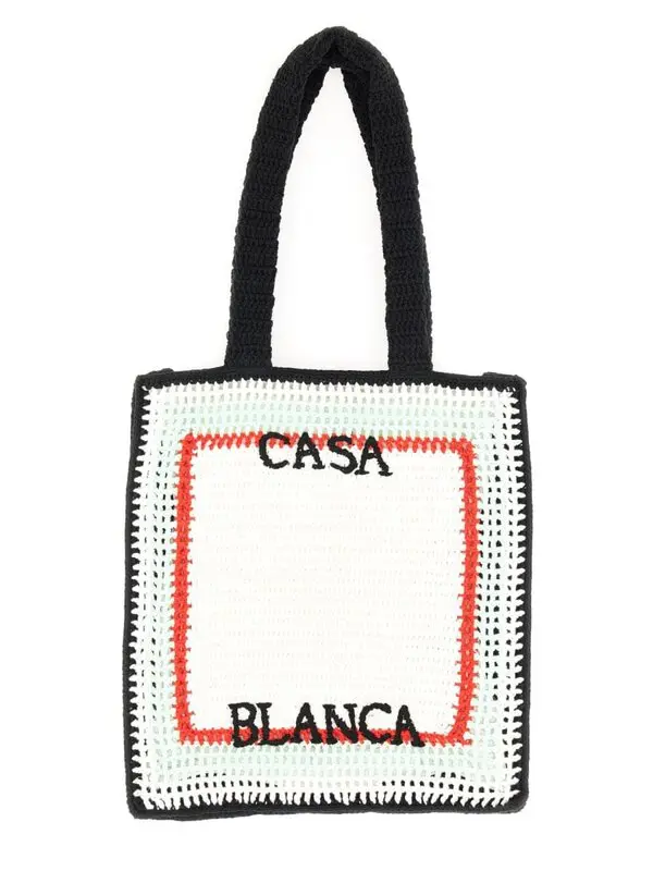 Casablanca Crochet Bag - White