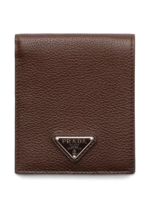 Prada Grained Leather Bi-fold Wallet - Brown