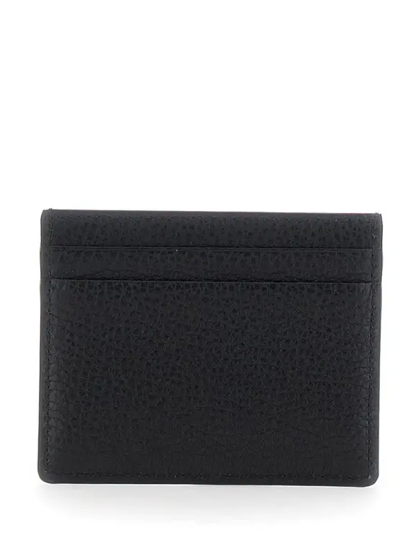 Valentino Garavani Black Card Holder With Rockstud Embellishments In Leather - Multicolor