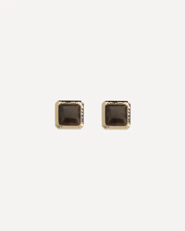 SELF-PORTRAIT Square Enamel Earrings