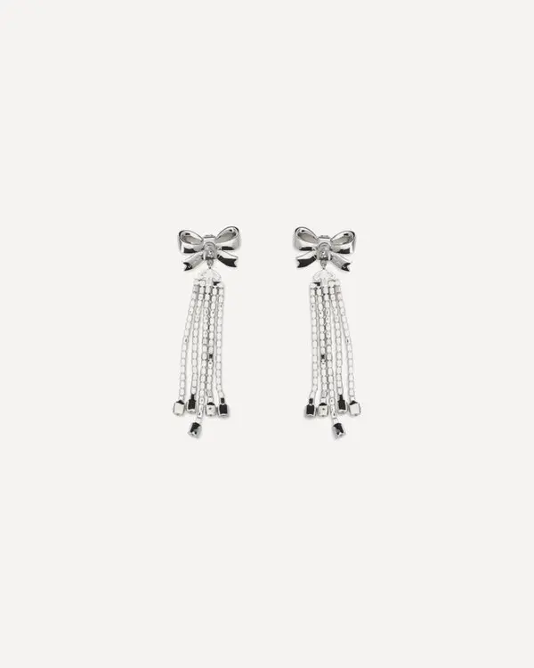 SELF-PORTRAIT Crystal Bow Drop Earrings