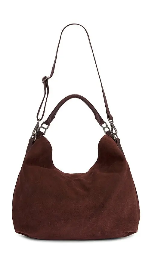 Free People Suzie Suede Slouch Tote In Brown