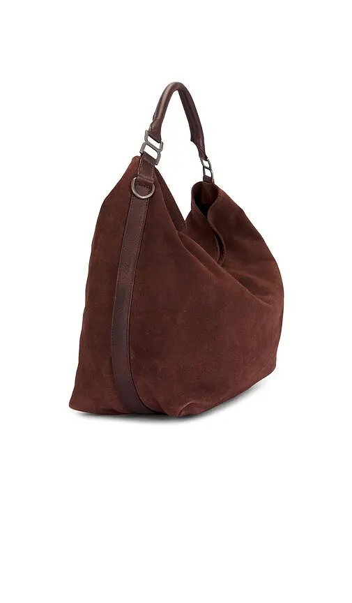Free People Suzie Suede Slouch Tote In Brown