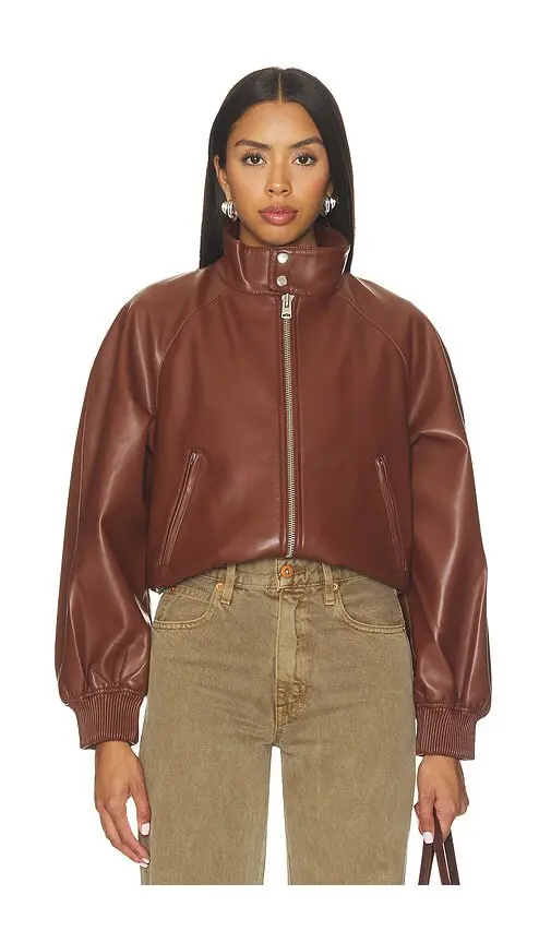 AGOLDE Nova Bomber Jacket In Brown