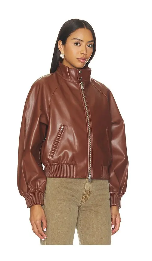 AGOLDE Nova Bomber Jacket In Brown