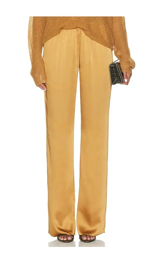 SEROYA Lillian Satin Pant In Orange - Dune