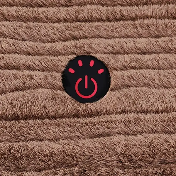 BROOKSTONE Fine Lines Faux Fur Heated Blanket