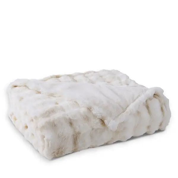BROOKSTONE Bubble Faux Fur Heated Blanket, King - Ivory