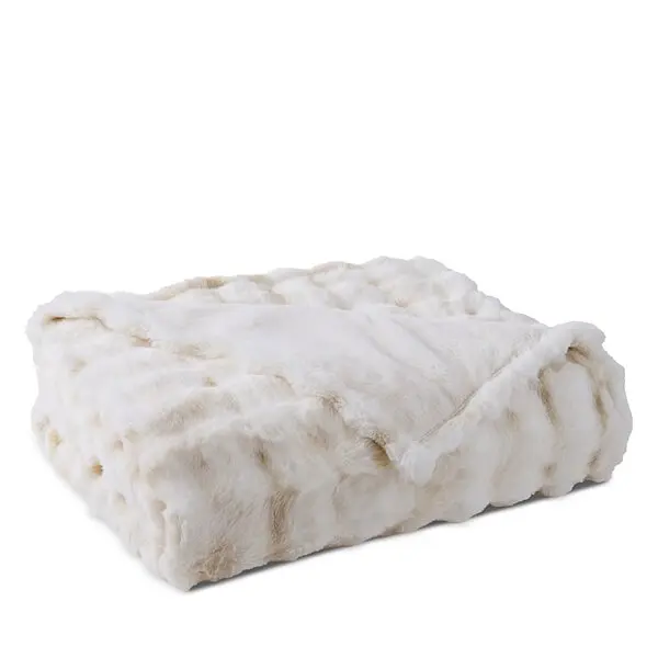 BROOKSTONE Bubble Faux Fur Heated Blanket, Full/queen - Ivory
