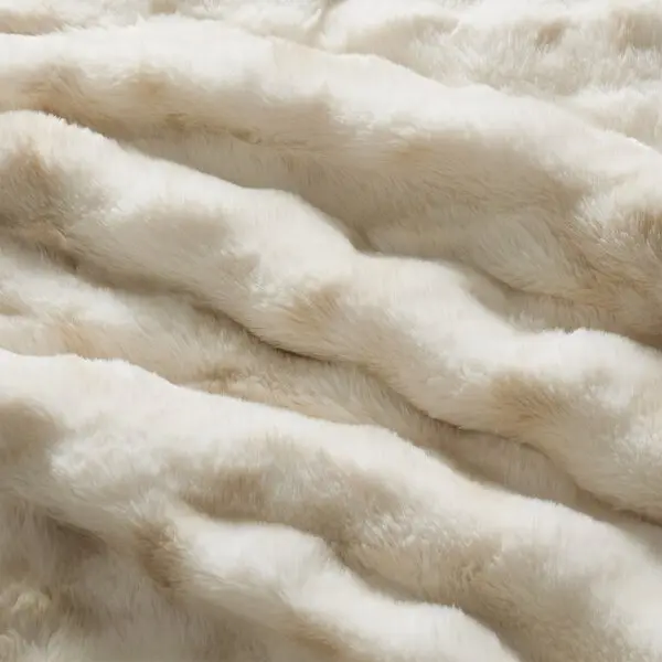 BROOKSTONE Bubble Faux Fur Heated Blanket, Full/queen