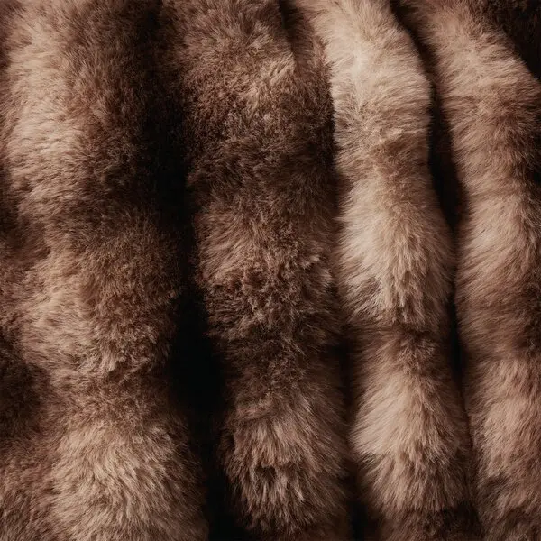 BROOKSTONE Bubble Faux Fur Heated Foot Warmer - Brown
