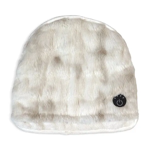BROOKSTONE Bubble Faux Fur Heated Foot Warmer - Ivory