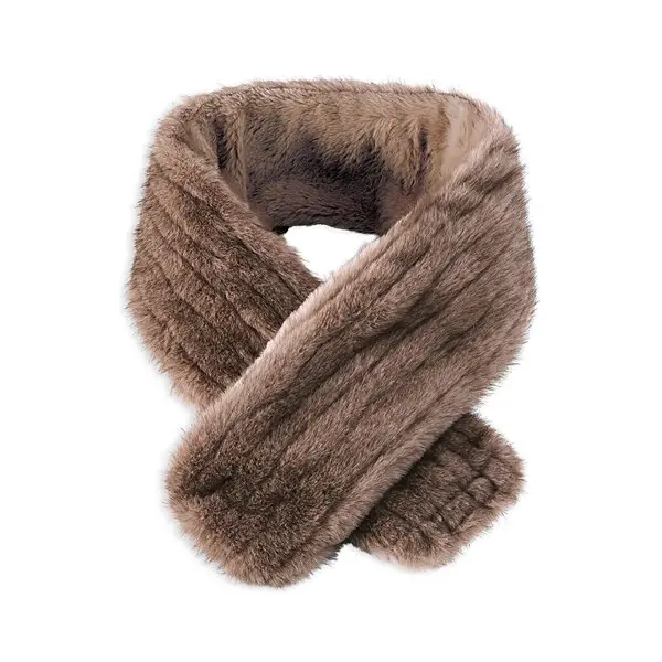 BROOKSTONE Faux Fur Weighted Neck Warmer - Brown