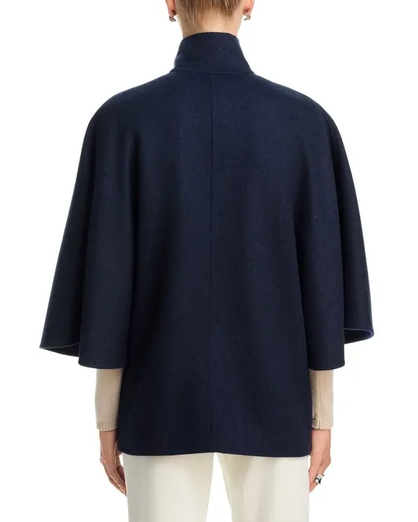 Eleventy Zip Front Wool Blend Cape Jacket