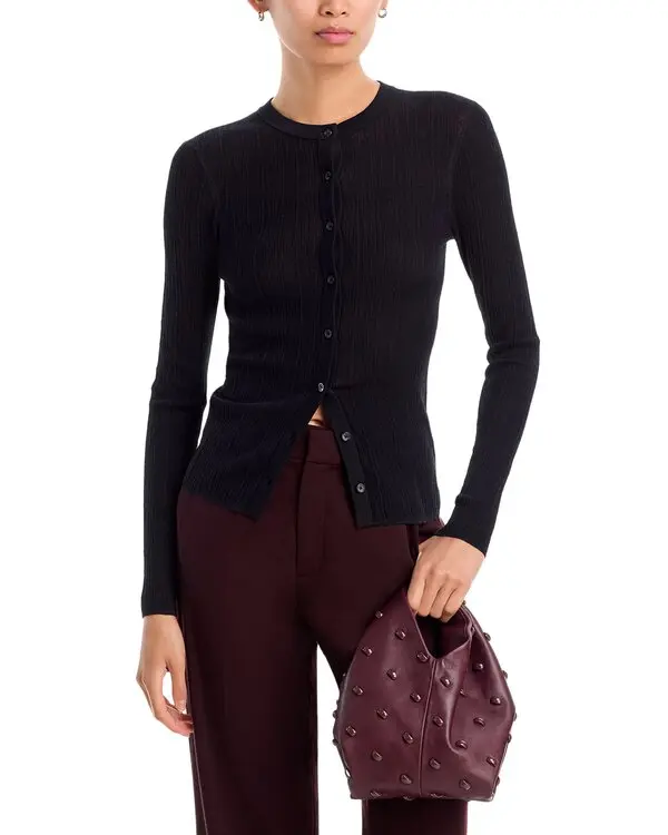 A.L.C. Simone Embellished Leather Bucket Bag - Syrah