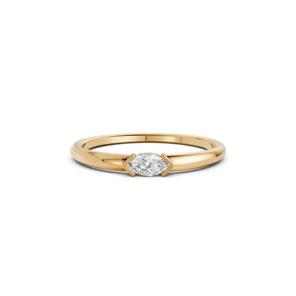 AYA FINE JEWELRY Winifred Marquise Cut Lab Grown Diamond Bezel Solitaire Ring In Gold - Yellow