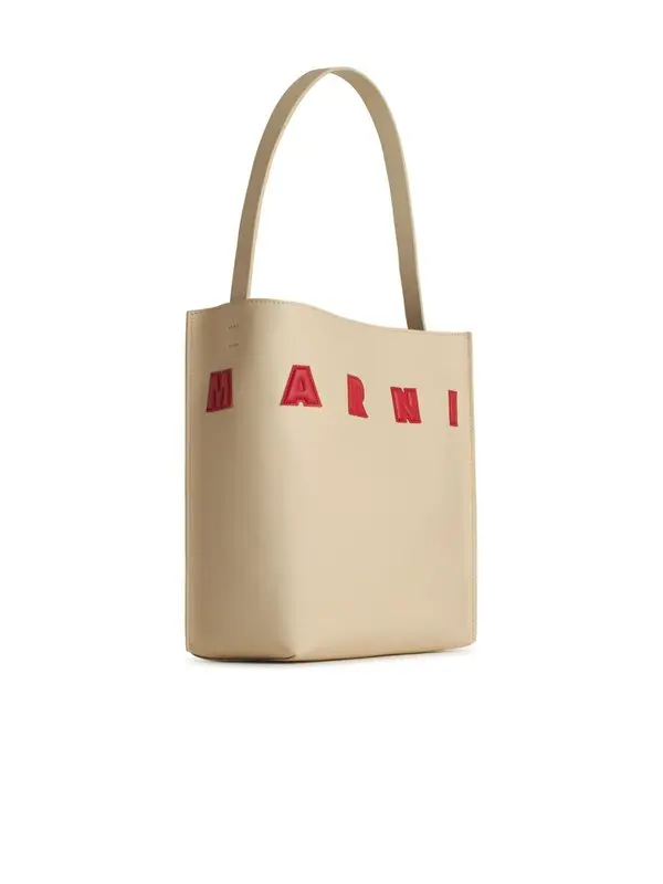 Marni Museo' Ivory Leather Bag - Cream