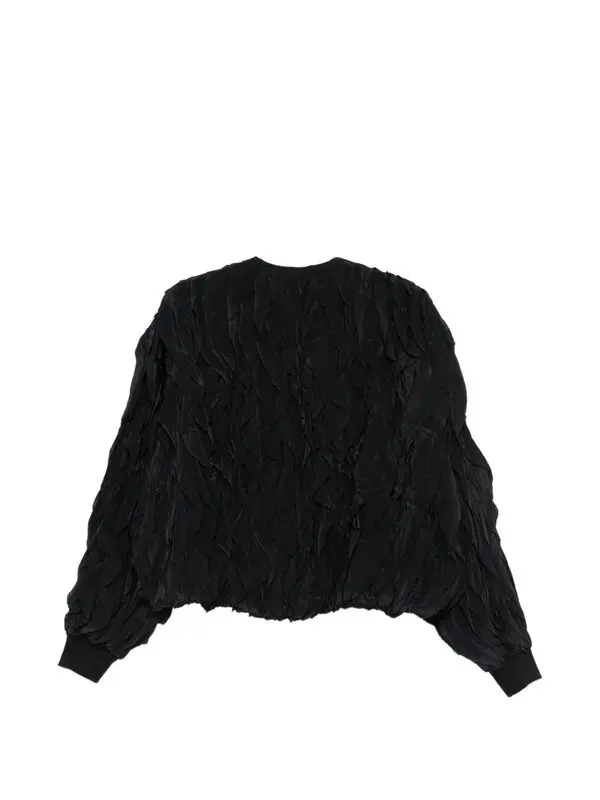ALYSI Ruffled Bomber Jacket - Blue