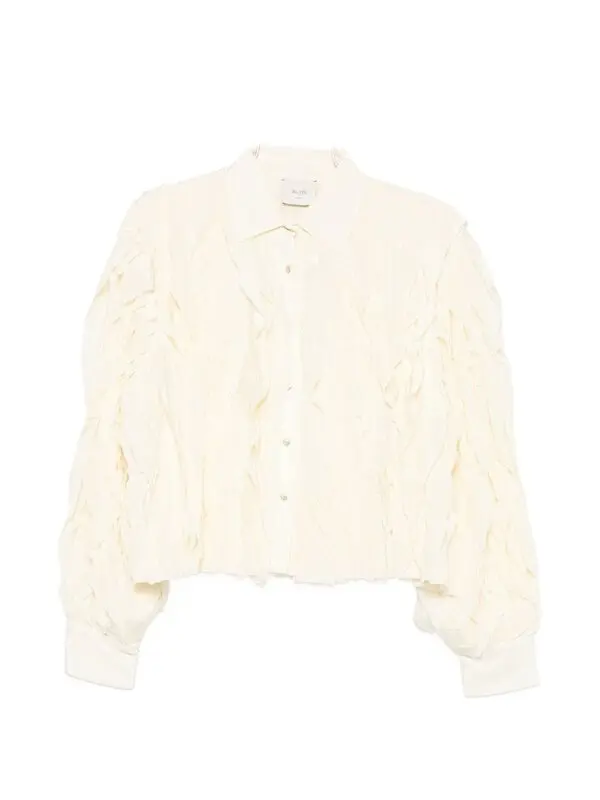 ALYSI Ruffled Shirt - White