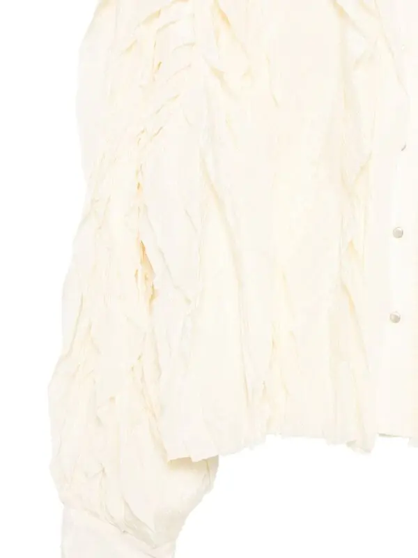 ALYSI Ruffled Shirt - White