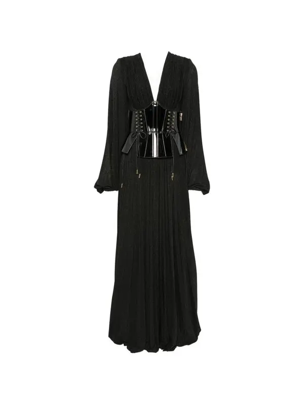 Elisabetta Franchi V-necked Maxi Dress - Black