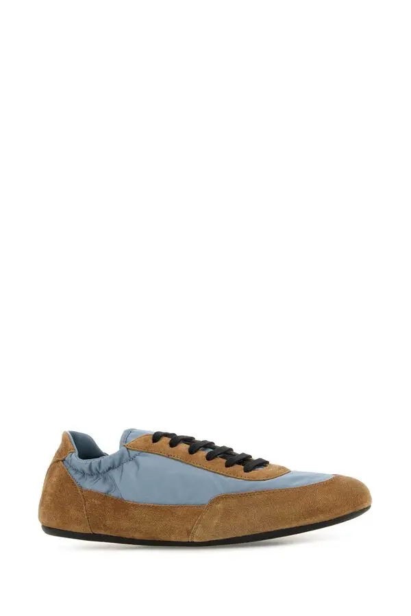 Prada Two-tone Re-nylon And Suede Collapse Sneakers - Multicolor