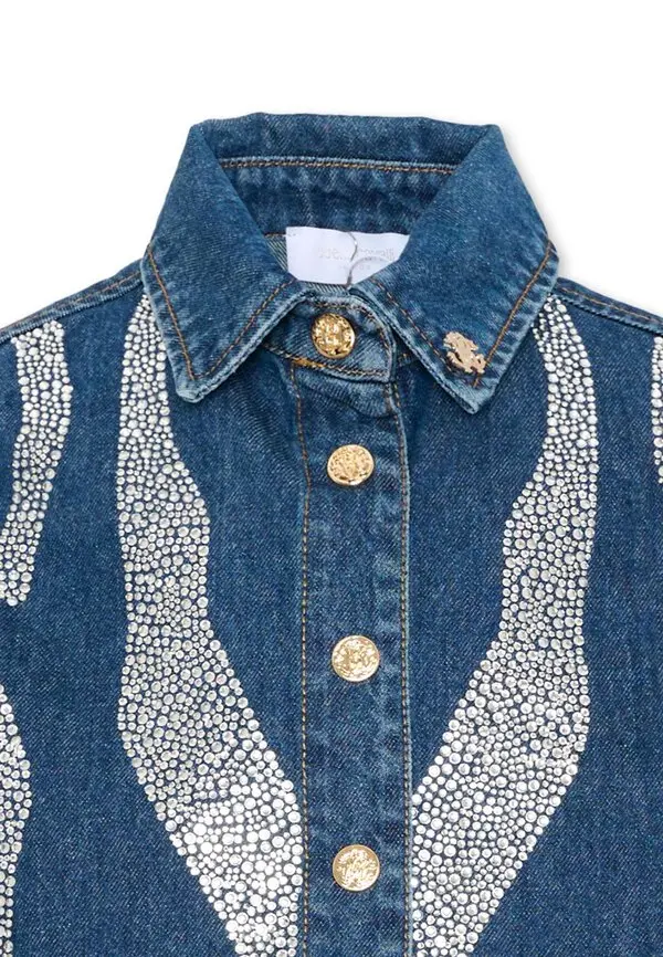 Roberto Cavalli Denim Jacket With Rhinestones