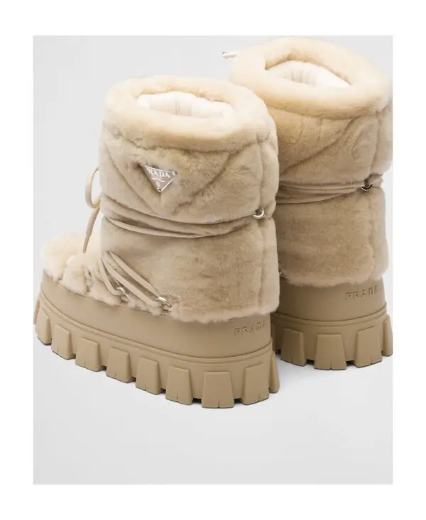 Prada Logo Plaque Chunky Ankle Boots