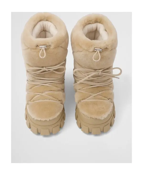 Prada Logo Plaque Chunky Ankle Boots