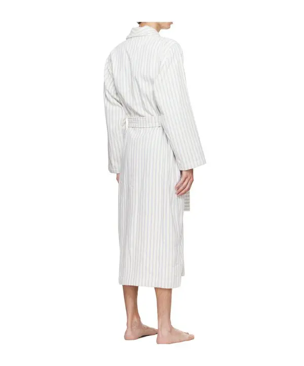 TEKLA Terry Classic Bathrobe - White/blue