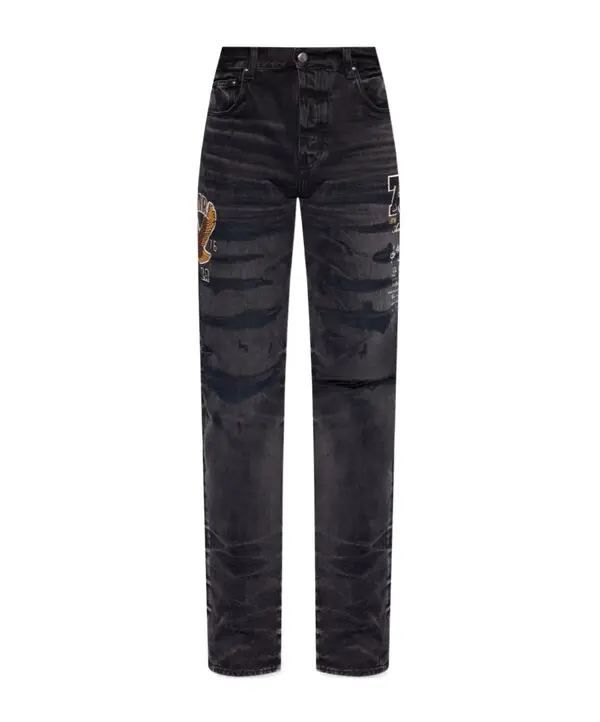 Amiri Distressed Straight-leg Jeans