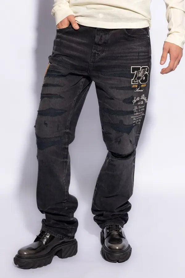 Amiri Distressed Straight-leg Jeans