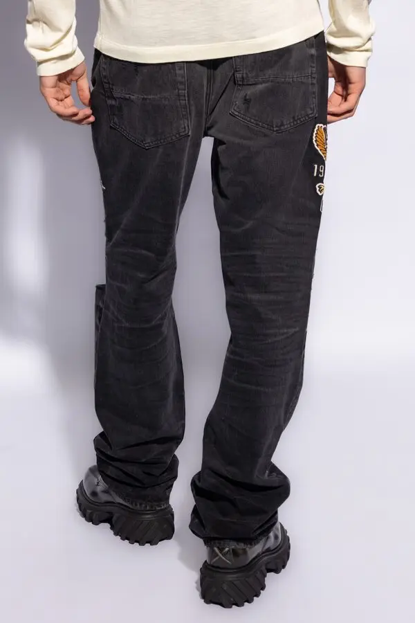 Amiri Distressed Straight-leg Jeans